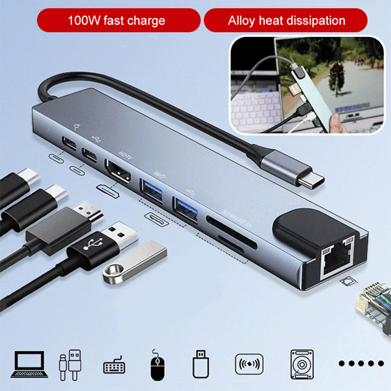 Eight-In-One Multi-Interface Docking Station Converter – hibybuy