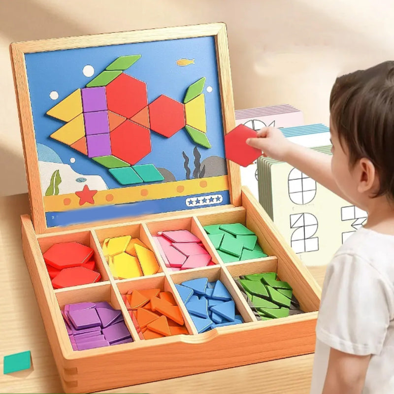 💥Wooden Magnetic Pattern Block Puzzle Set – hibybuy