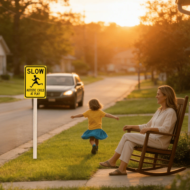 Slow Autistic Child At Play Warning Sign – hibybuy